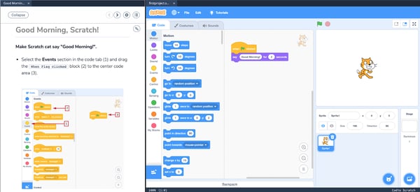 Teaching Scratch on the Codio Platform