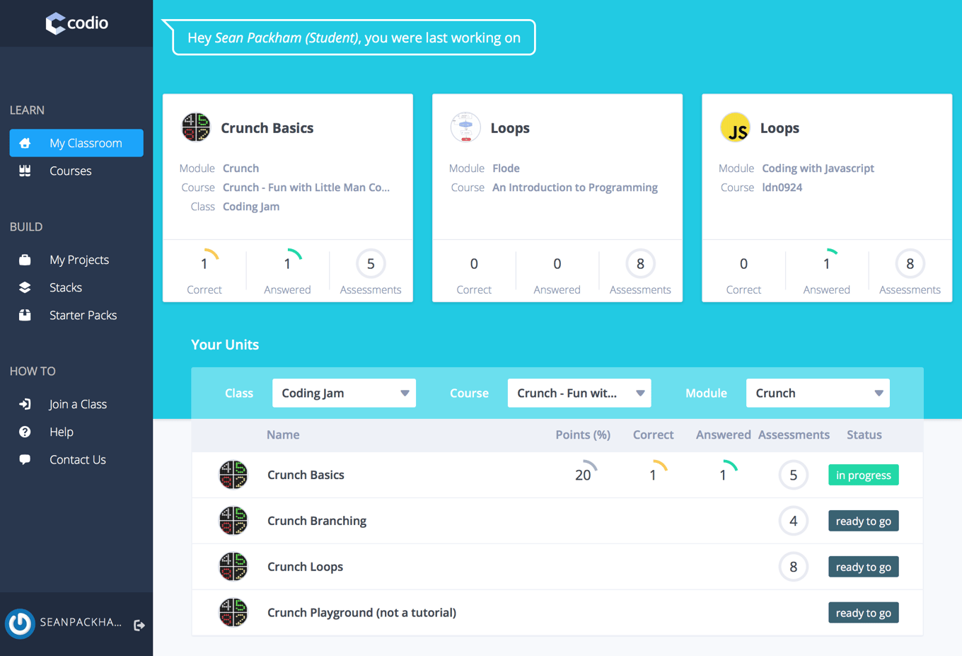 Introducing Our New Student Coding Dashboard | Codio