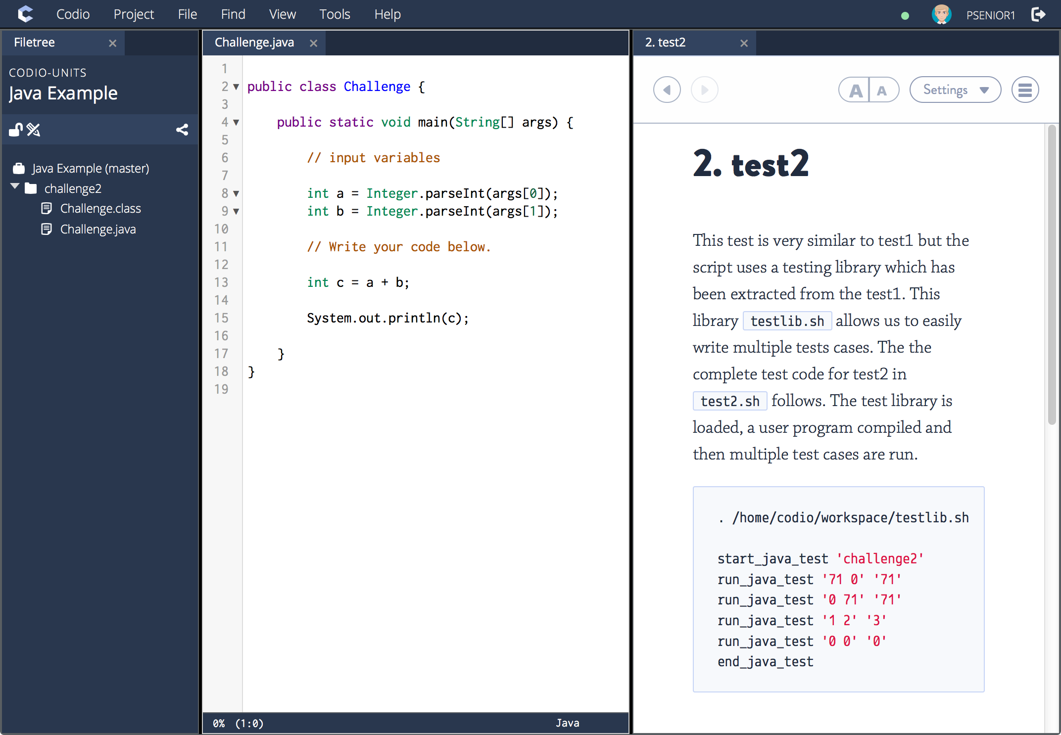 Create Auto Marking Code Tests With The Code Autograder Codio