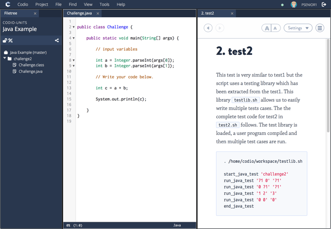 Create Auto Marking Code Tests With The Code Autograder Codio