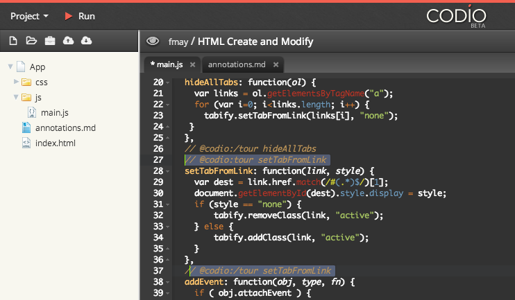 Codio:Annotations - Say it with a sample