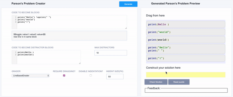 Free Tools to Effortlessly Implement Parsons Problems
